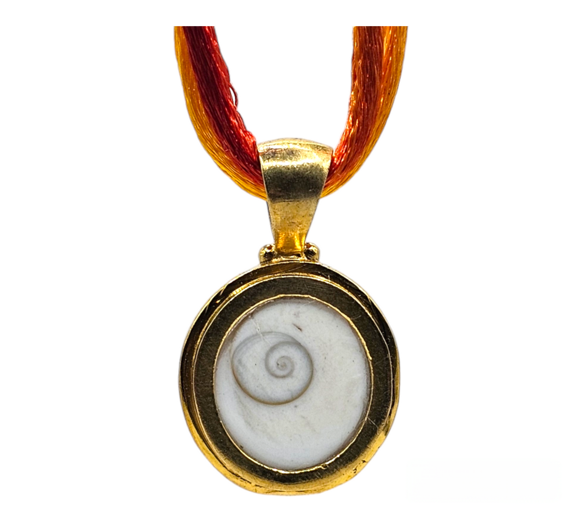 Natural & Rare Gomati Chakra Pendant In Panchdhatu — Parthpooja
